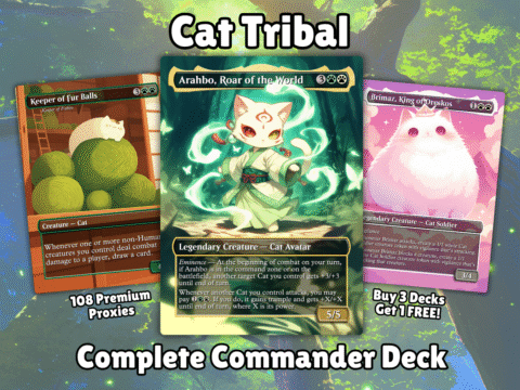 Cat Tribal MTG Proxy Commander Deck Psychedelic