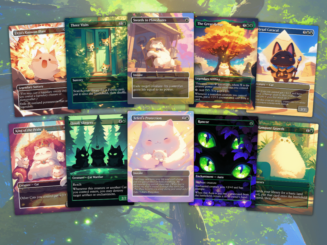 Cat Tribal MTG Proxy Commander Deck Psychedelic
